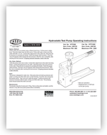Manual Hydrostatic Test Pump | Reed Manufacturing